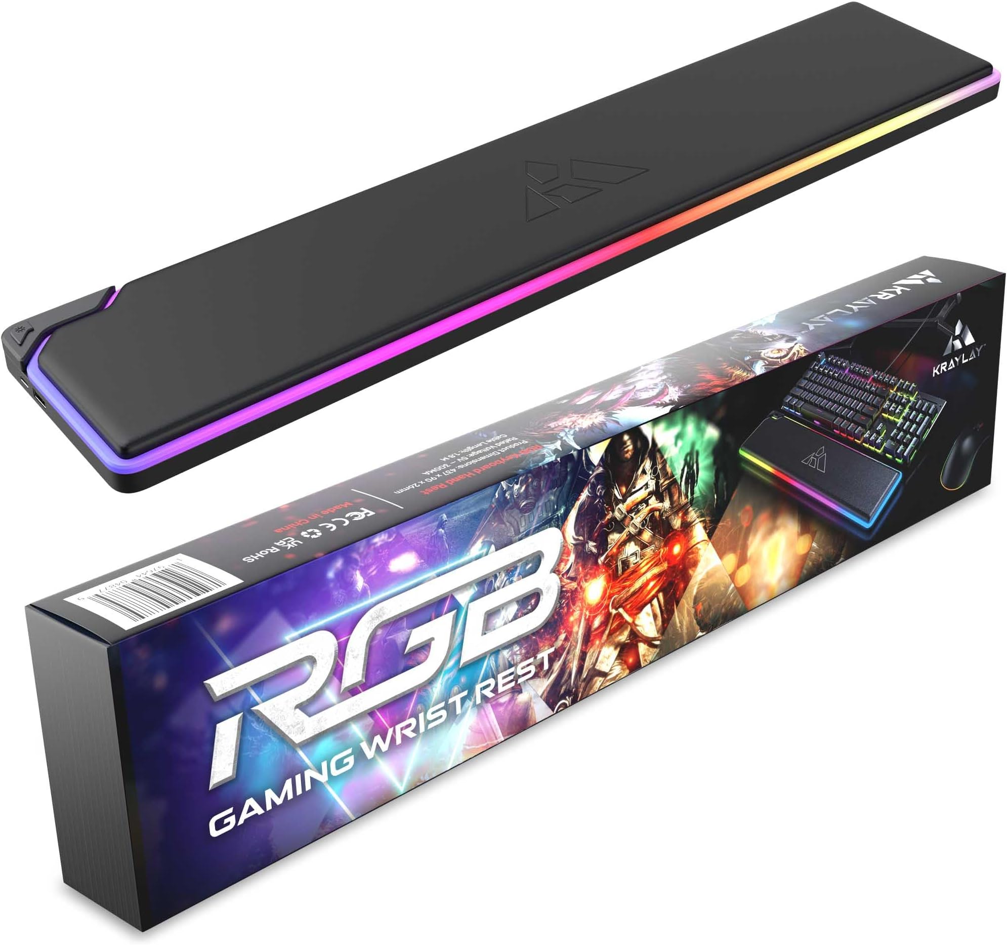 Amazon.com: Kraylay RGB Backlit Gaming Wrist Rest | RGB Wrist Support ...