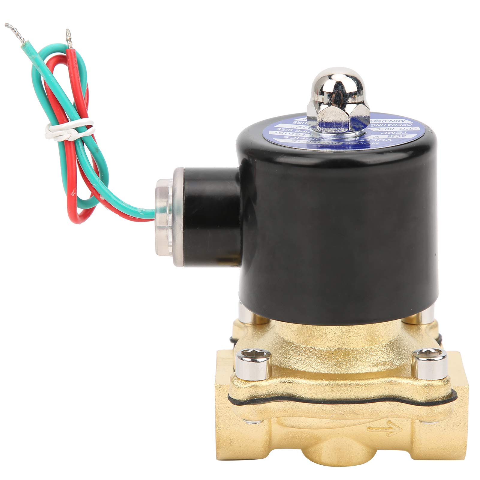 Buy G1/2 Inch Brass Solenoid Valve, One-Way Flow Direction Water ...