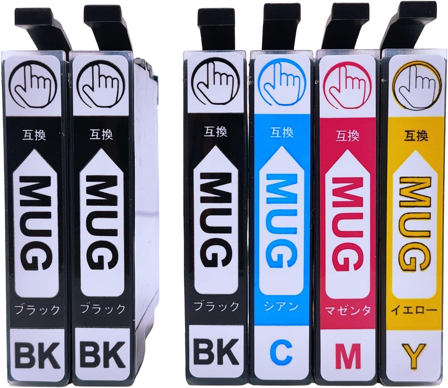 Amazon.co.jp: MUG-4CL ＋ MUG-BK 4色6本セット 黒3本 EPSON用互換インクカートリッジ エプソン用互換インク 対応機種 EW-452A EW-052A ...