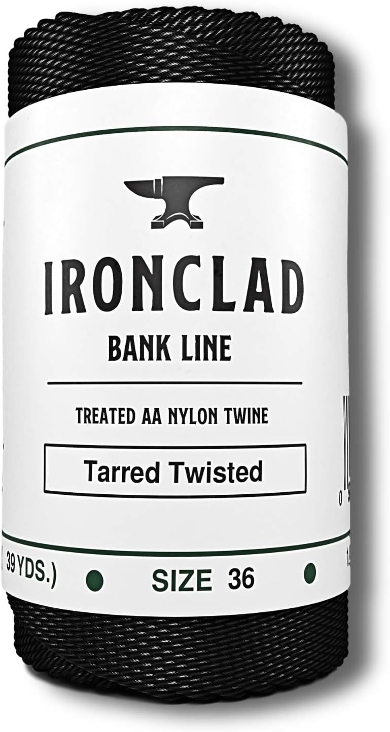 Amazon.com: Iron Clad Tarred Bank Line - Heavy Duty 100% Nylon Twine ...