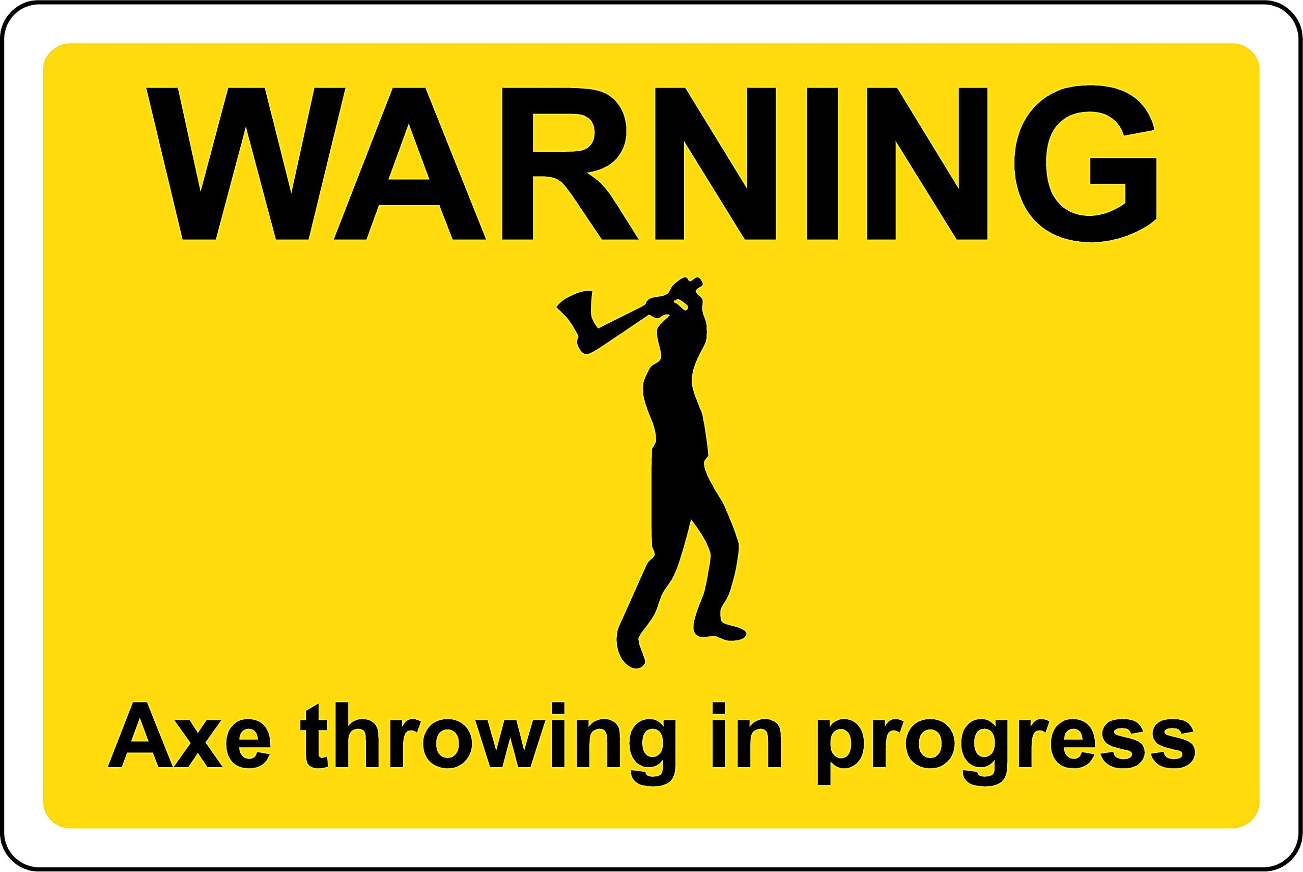 Buy Warning axe throwing in progress Safety sign - 1mm Plastic sign ...