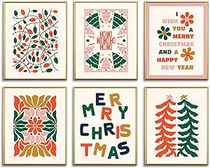 Amazon.com: Christmas Tree Posters Wall Art - 8x10 Merry Christmas Wall ...