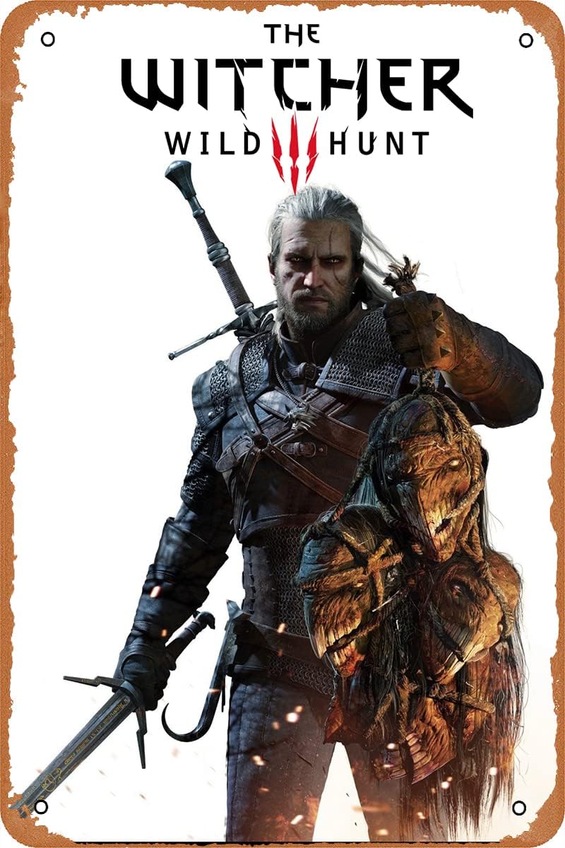 Amazon.com: Libalght Vintage Game Tin Sign,The Witcher Poster,Metal ...