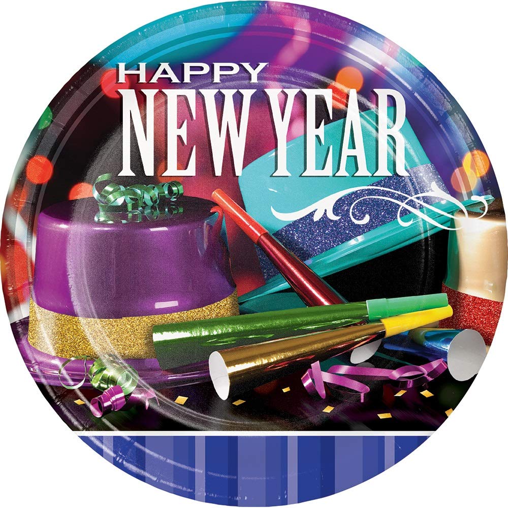 Amazon.com: New Year Party Pizzazz Paper Plates - 8 Pcs : Toys & Games