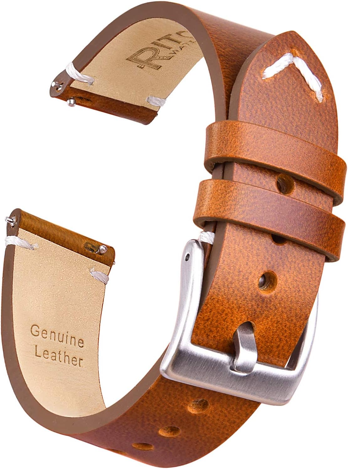 Ritche 20mm Classic Genuine Leather Watch Bands for Omega x Swatch ...