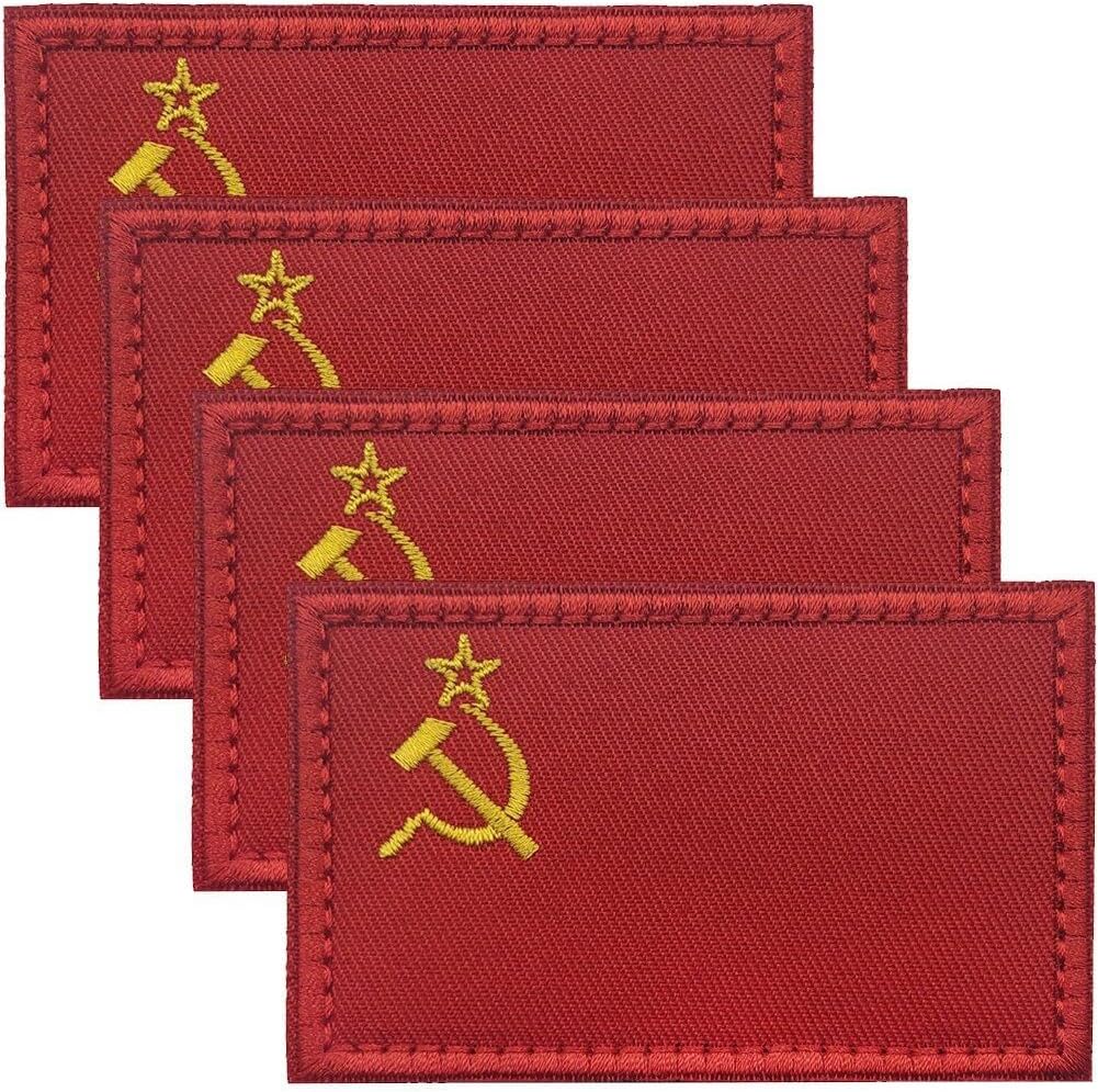 4pcs/Set Soviet Union Flag Embroidered USSR Patch Communist CCCP Iron on Sew on National Emblem ...