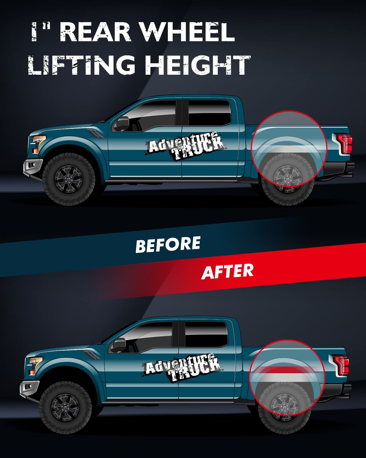 KAX 1" Rear Leveling Lift Kits Fit for Silverado Sierra 1500 2007-2018 ...