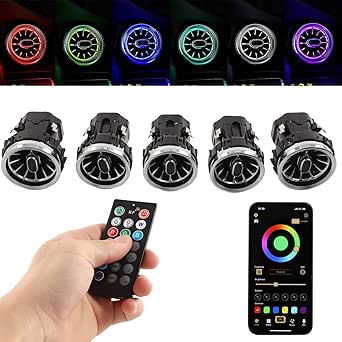 Amazon.com: Air Conditioning Outlet Ambient Light, 5pcs Front Turbine ...