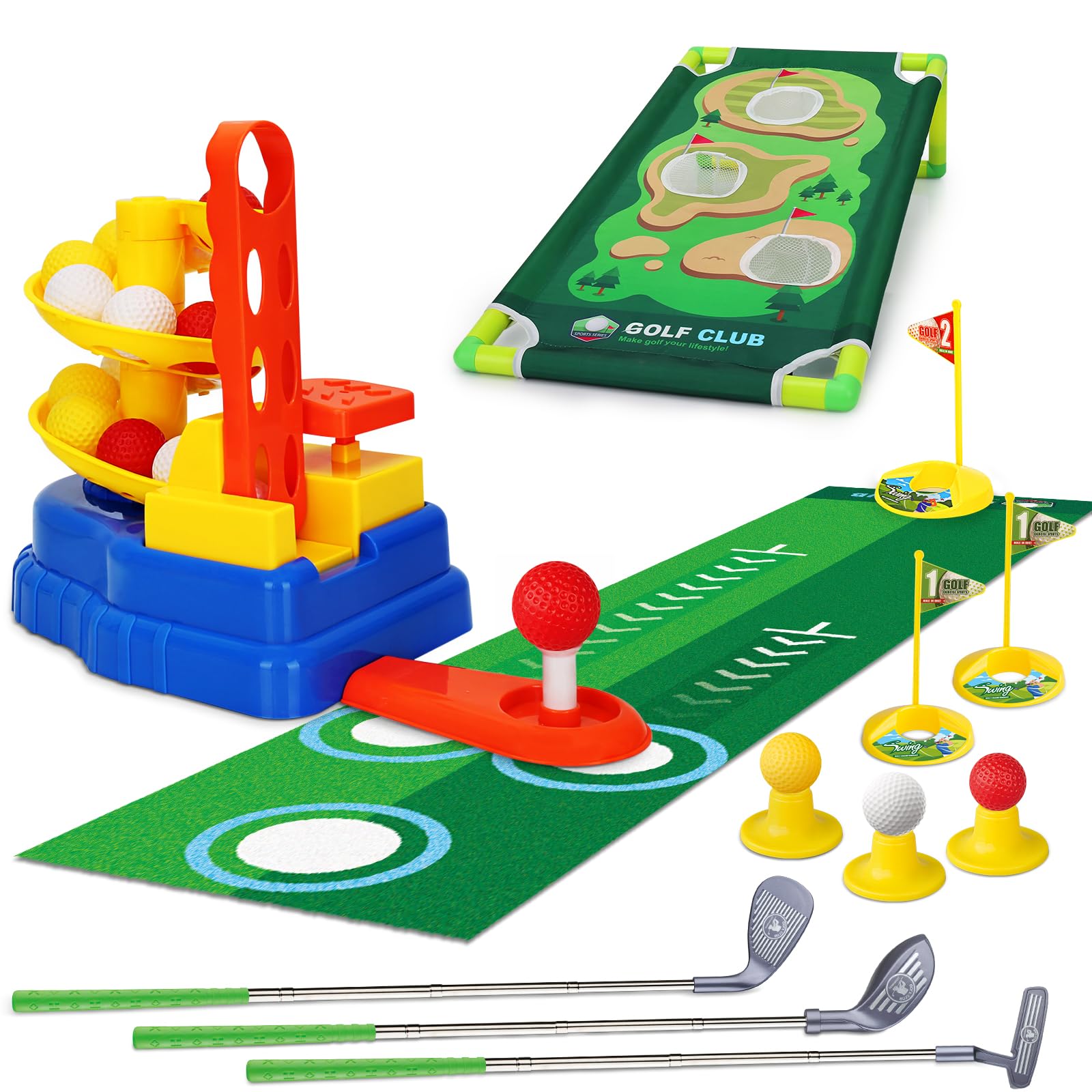 LZZAPJ Kids Golf Clubs 3-5, Toddler Golf Clubs Toy Set for Kids Age 5-7 ...