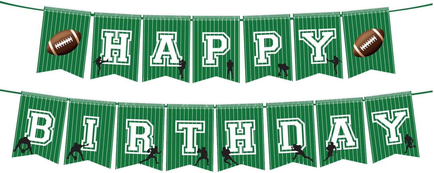 Amazon.com: JANSONG American Football Birthday Party Decoration Happy ...