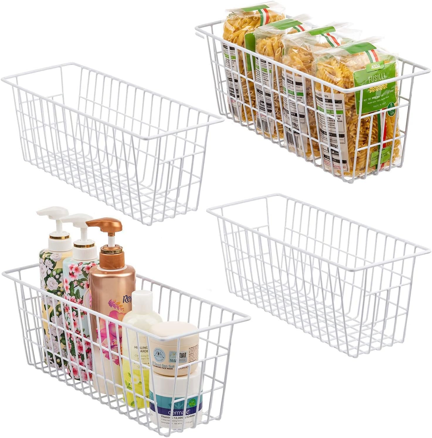 mDesign Wire Basket - Flexible Wire Storage Baskets - Compact Wire Bin ...