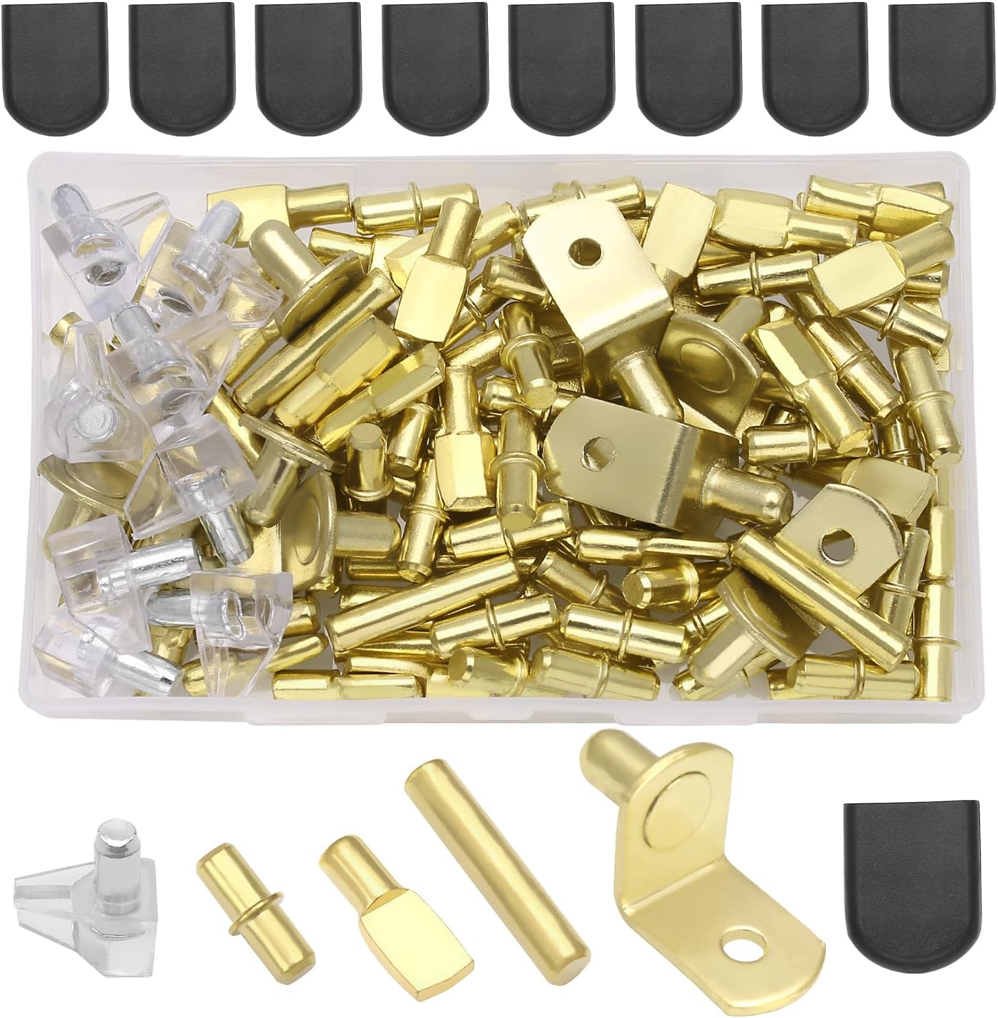 Amazon.com: 112 Pcs 5 Styles Shelf Nail kit, Metal Nickel Plated Shelf ...