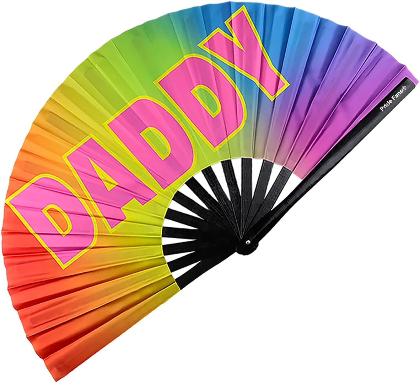 Amazon.com: Pride Fans Clack Daddy Large Hand Fan Loud Clack Rave ...
