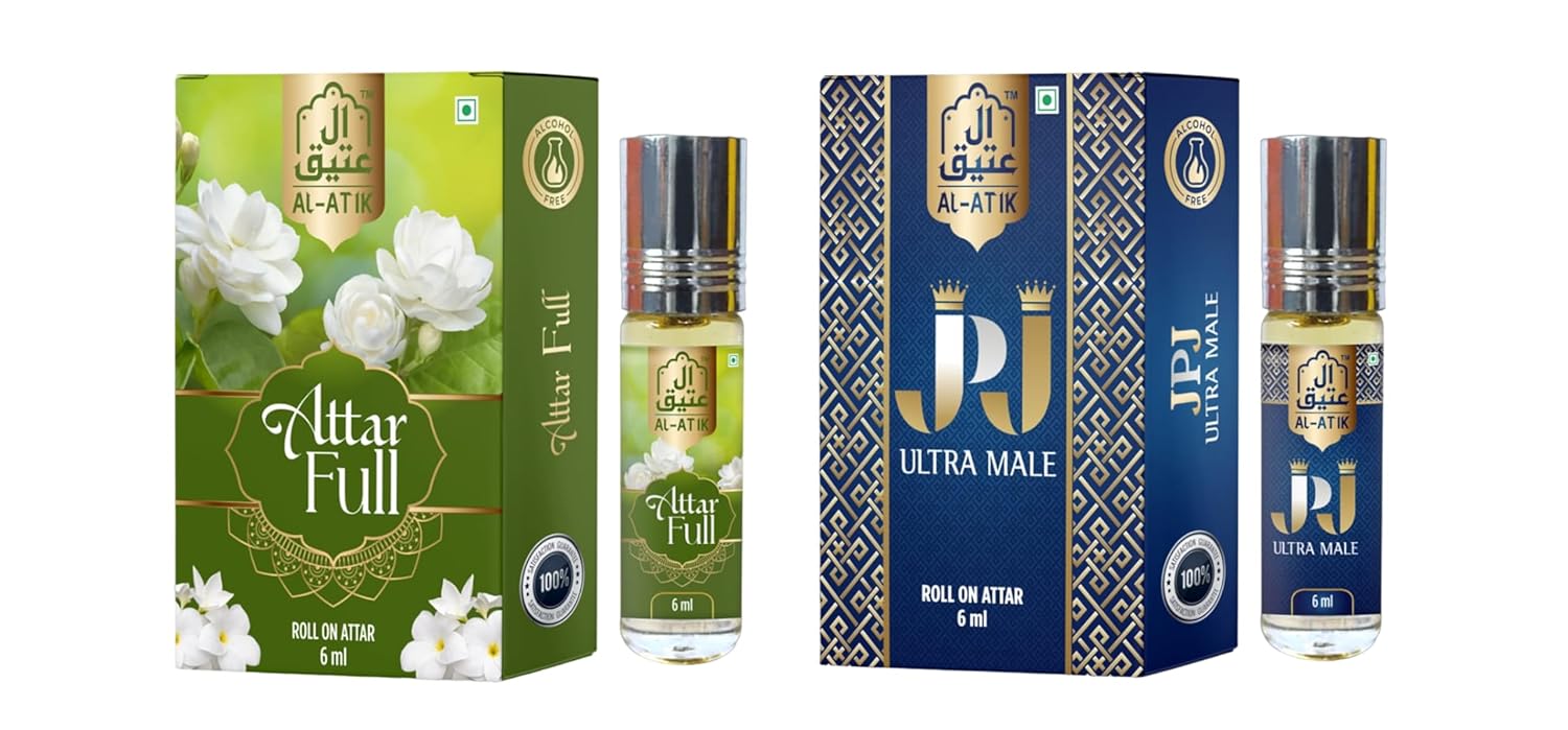 AL-ATIK Unisex Perfect Long-Lasting Fragrance Roll On Attar (attar full, jpj ultra mail) For All ...