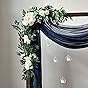 Amazon.com: ROMANKAS Navy Blue Arch Drapes Chiffon Wedding Arch Draping ...