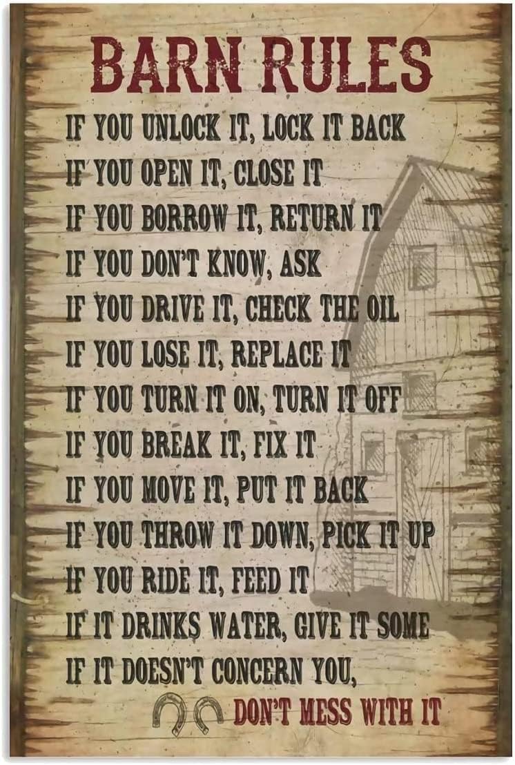 Amazon.com: Youpinnong Vintage Art Farm Decor Metal Poster Plaque Barn ...