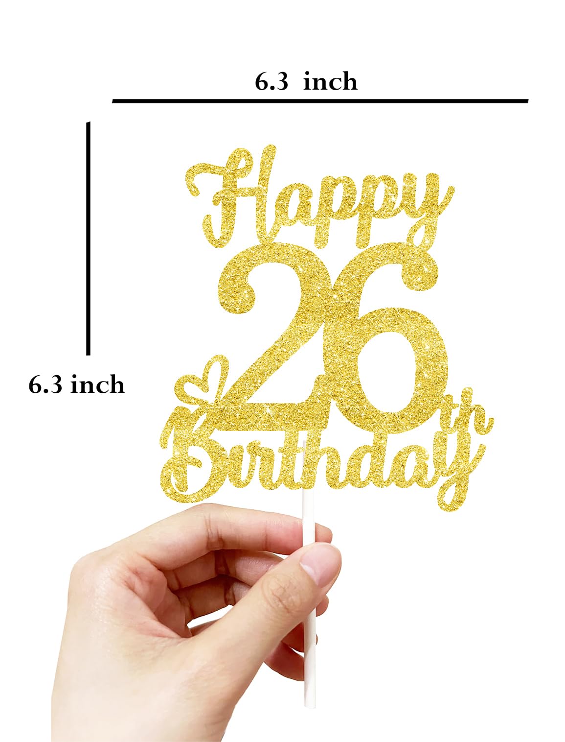 Snapklik.com : 26 Birthday Cake Toppers-Gold Glitter, 26th Cake Topper ...