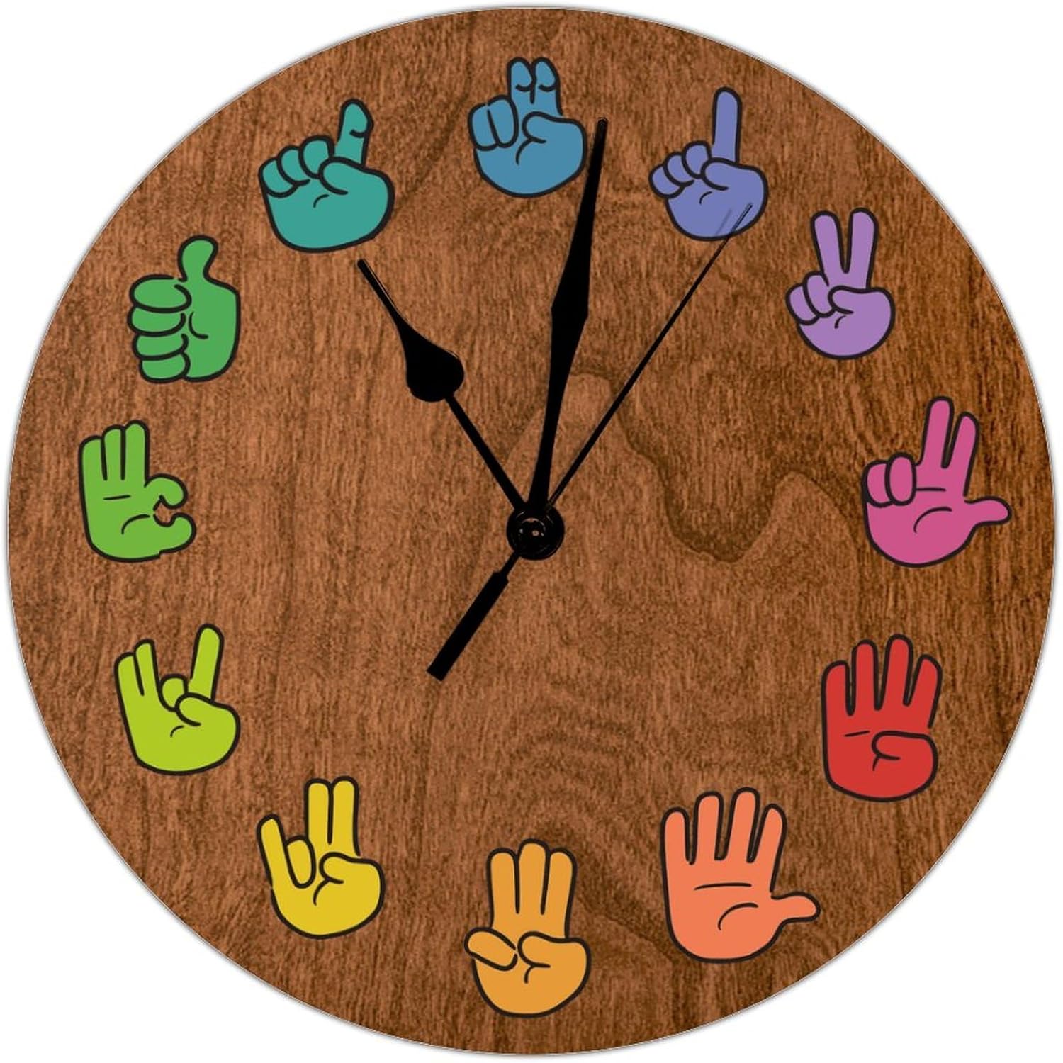 Amazon.com: Clock American Sign Language Farmhouse Wall Decorations ...