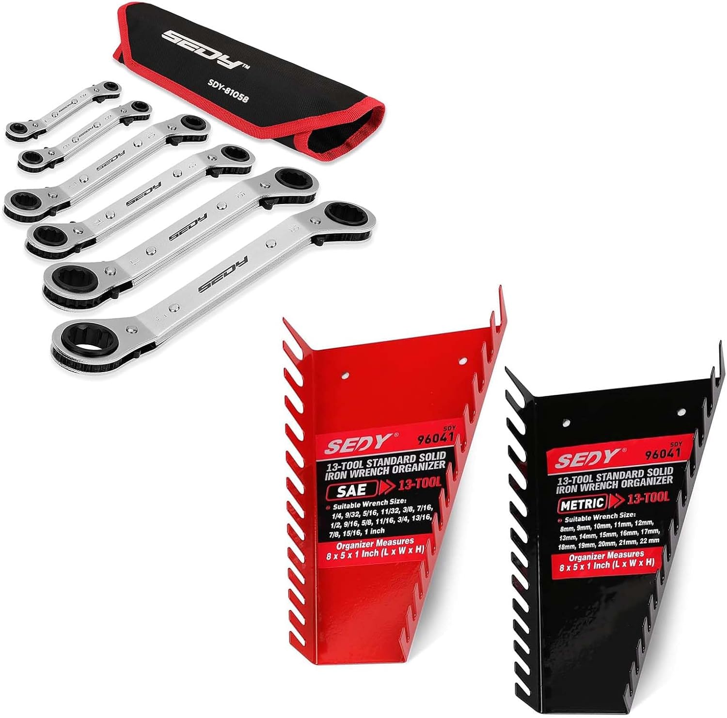 Metric Ratchet Box Wrench Set: 6-Piece & 26-Piece Wrench Organizer Set ...