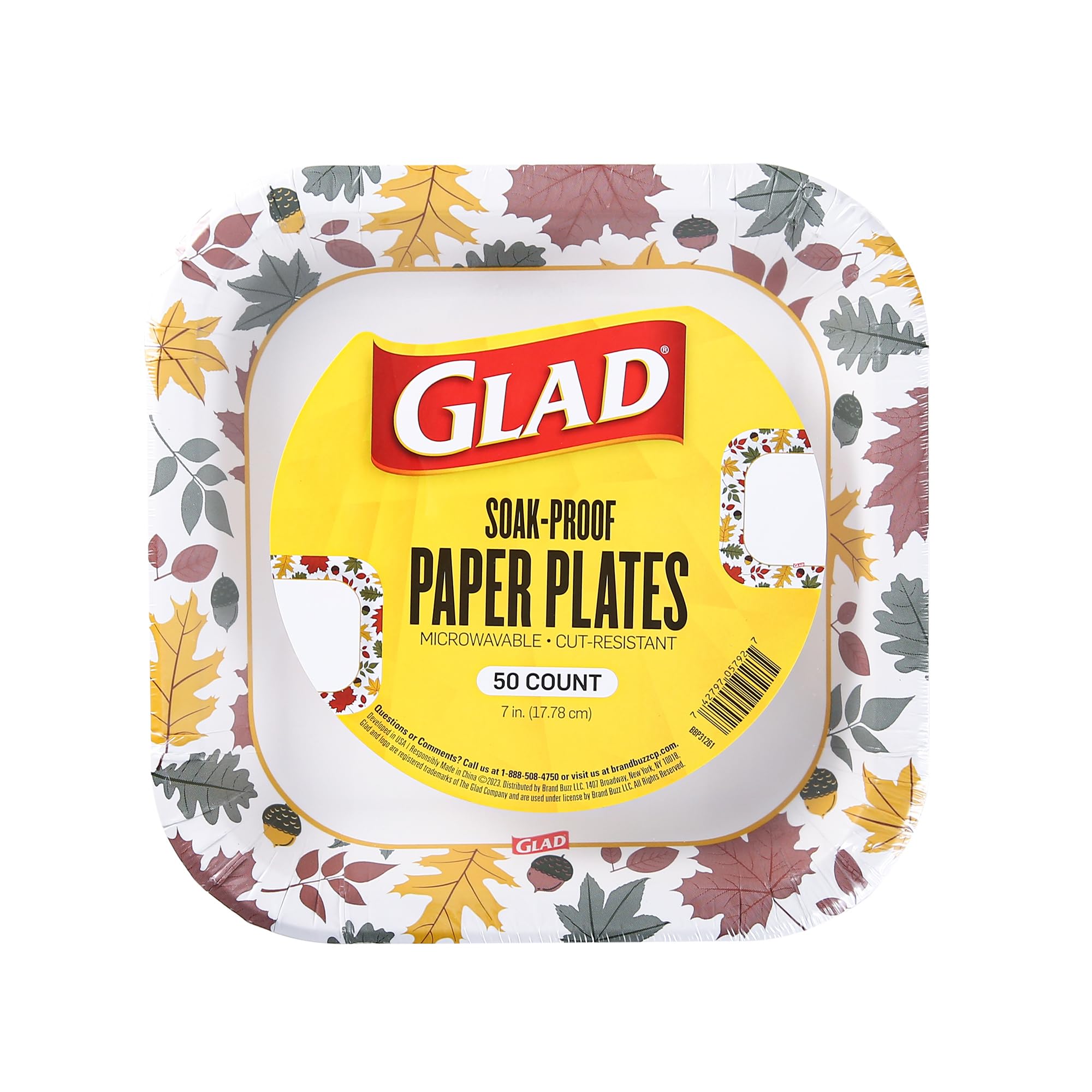 Snapklik.com : Glad Everyday Square Disposable Paper Plates