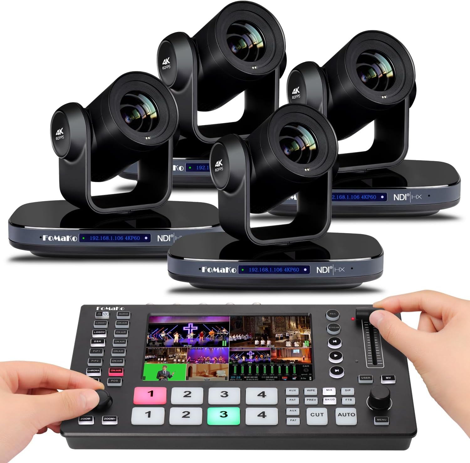 Amazon.com: FoMaKo 60FPS 4K NDI PTZ Camera, 20X Optical Zoom, 4KP60 AI ...