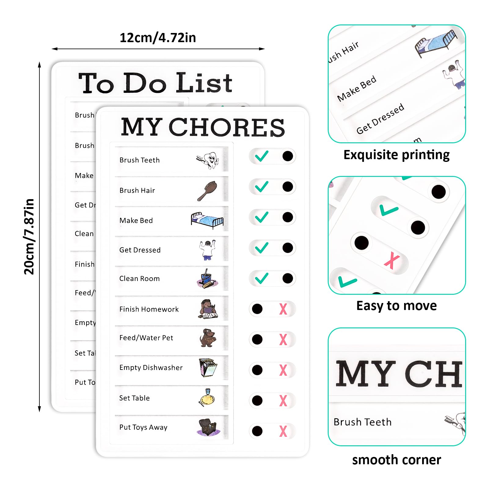 Buy Auidy_6TXD 4 Pieces Chores Chart for Kids, Chore Chart, Kids Chore ...