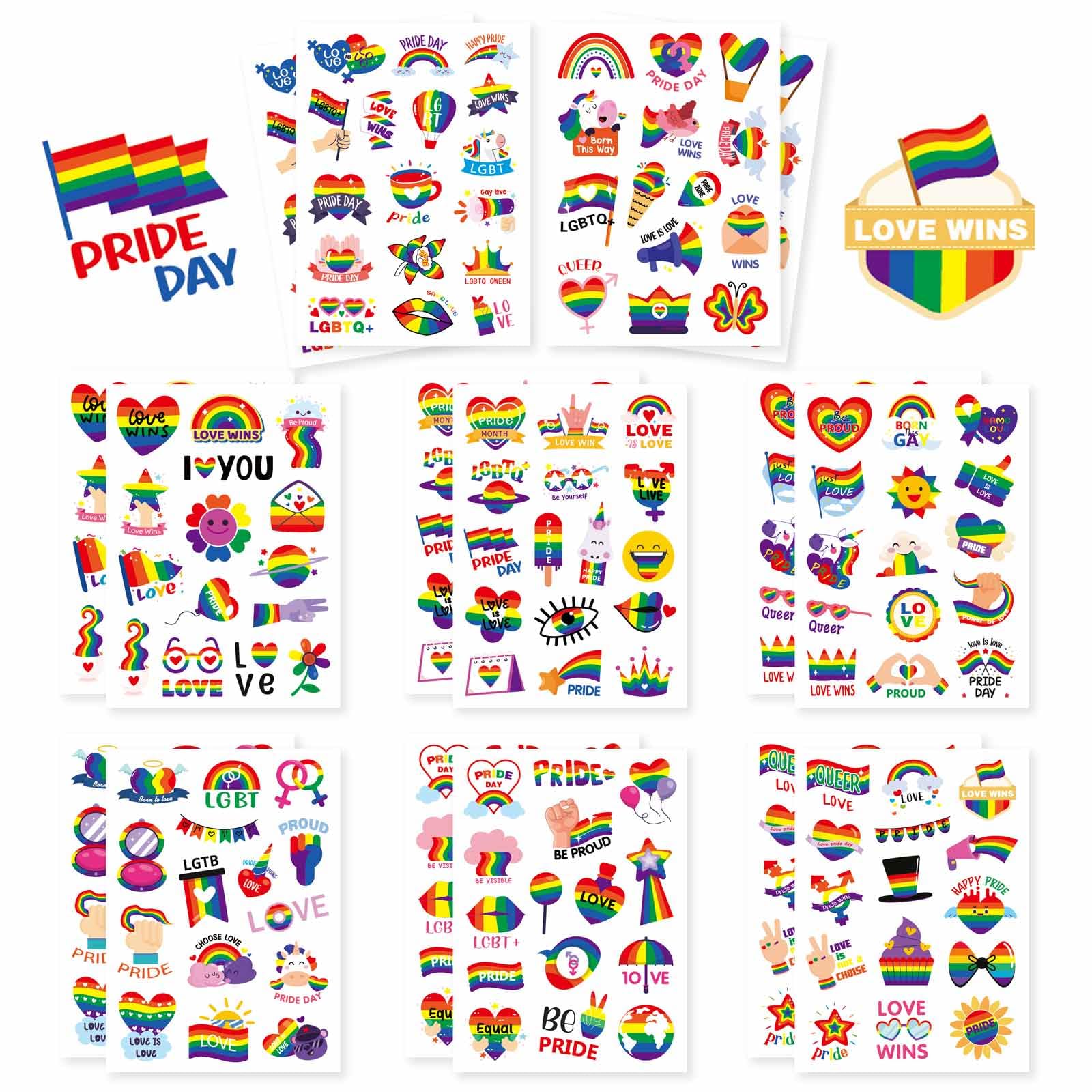 Amazon.com: 200PCS Pride Stickers, LGBTQ Stickers, Rainbow Stickers Gay ...