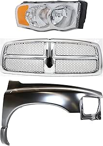 Amazon.com: Go-Parts - 3-Piece Grille Kit for Dodge Full Size Pickup ...