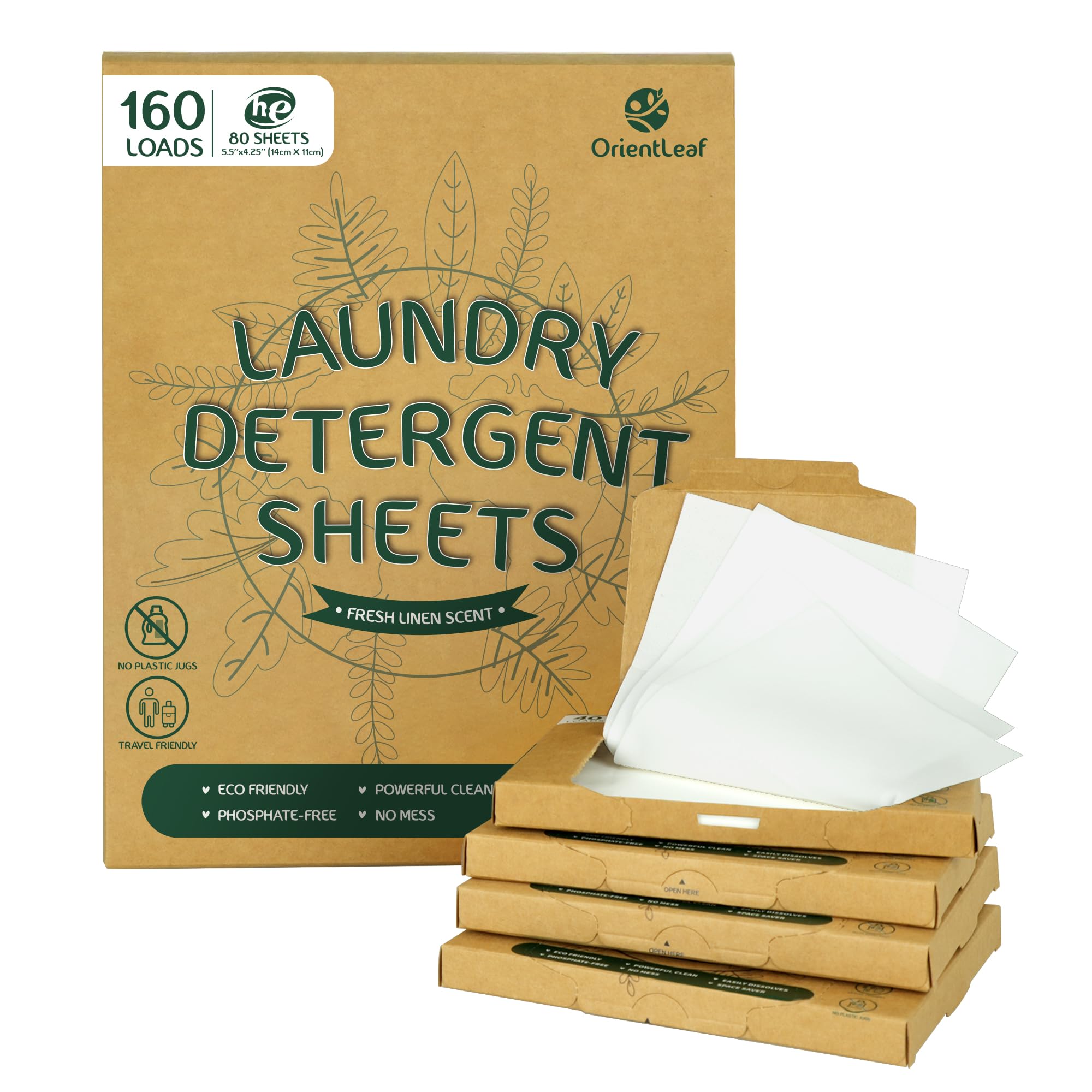 Amazon.com: OrientLeaf Laundry Detergent Sheets Fresh Scent, Eco ...