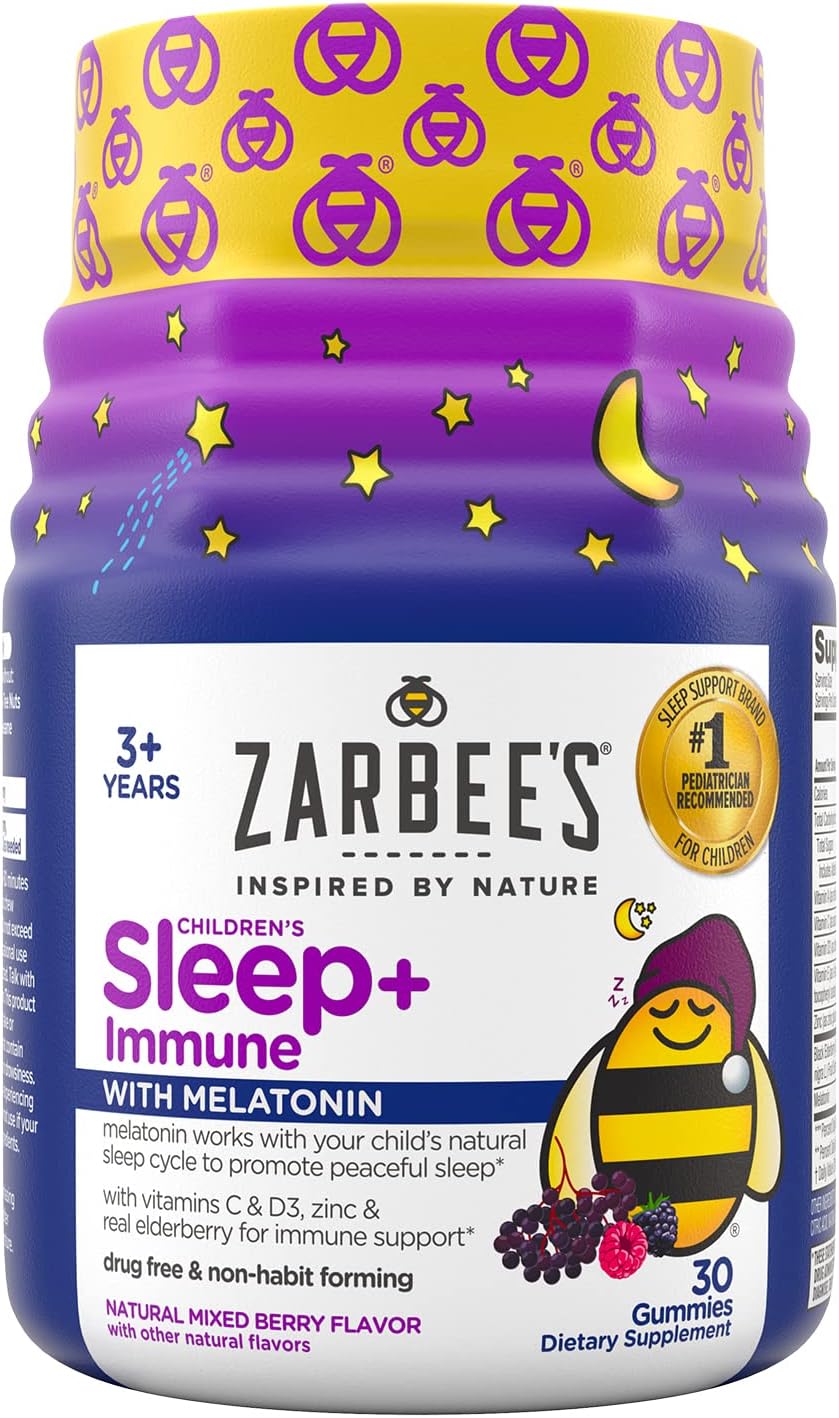 Amazon.com: Zarbee's Melatonin-Free Gentle Bedtime Gummies for Kids ...