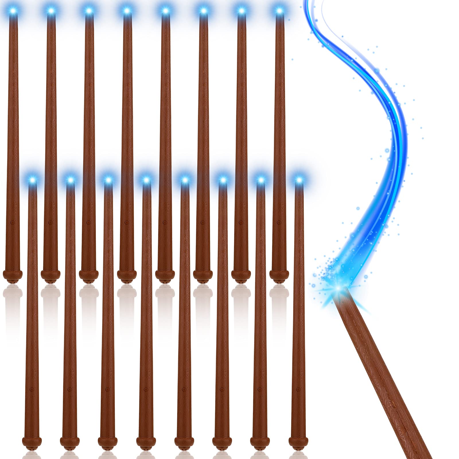 Zhanmai 16 Pieces Light Up Magic Wands Sound Toy Wizard Wands ...