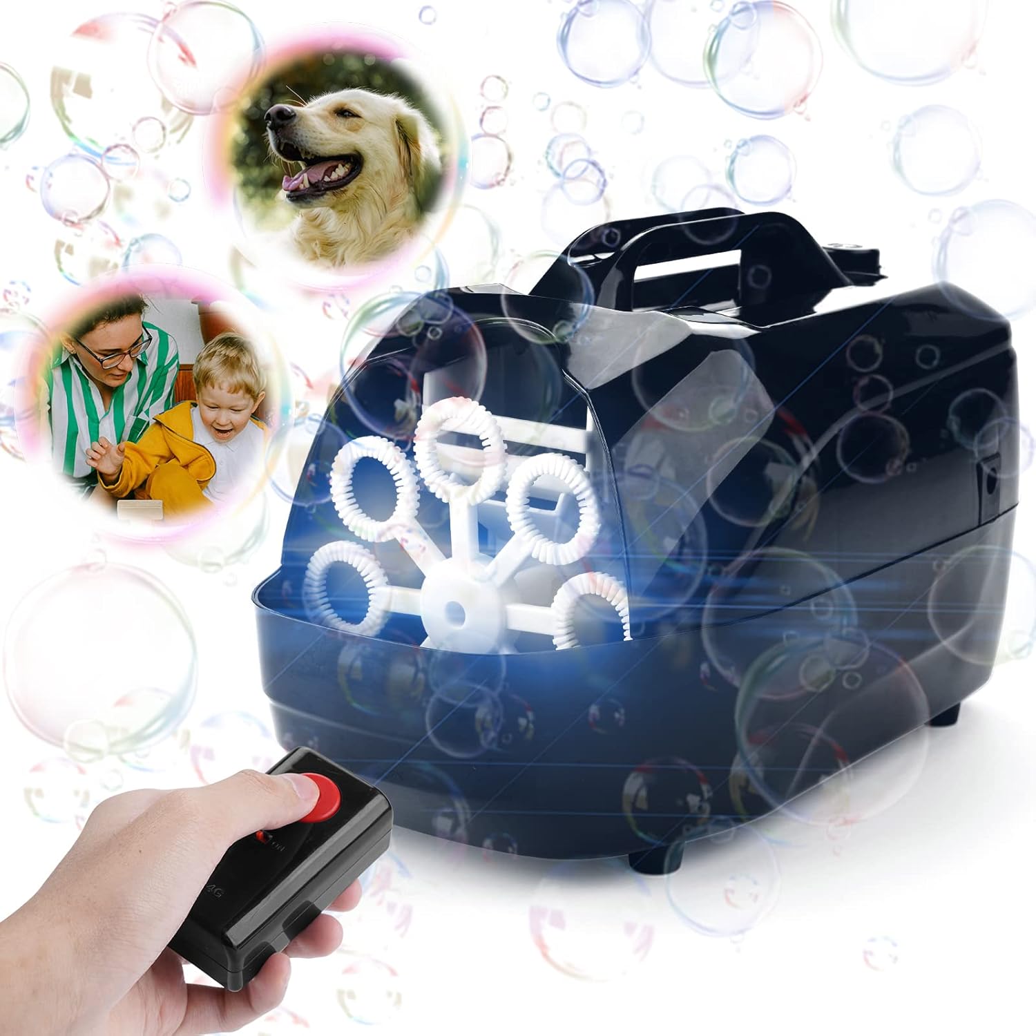 Amazon.com: Bubble Machine Automatic Bubble Maker 5000+ Bubbles w/Light ...