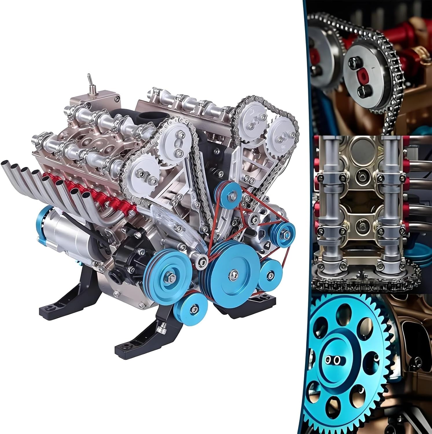 Amazon.com: 8-Cylinder Full Metal Car Engine Model, Full Metal Car ...