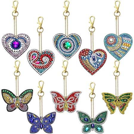 Amazon.com: HXYQMMY 5PCS Diamond Painting Keychain -5D Diamond Painting ...
