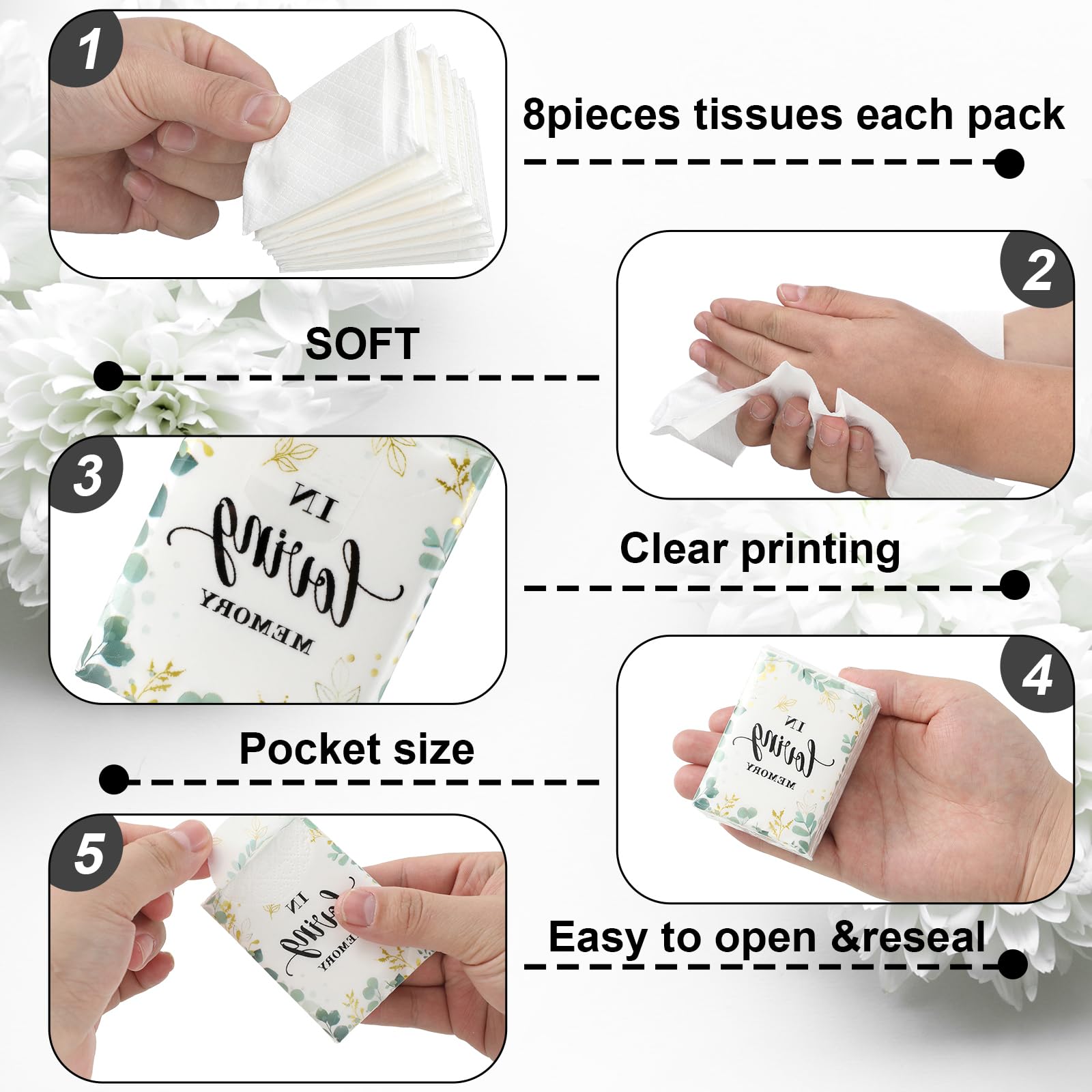 Snapklik.com : Eaasty 100 Packs Funeral Facial Tissues In Loving Memory ...