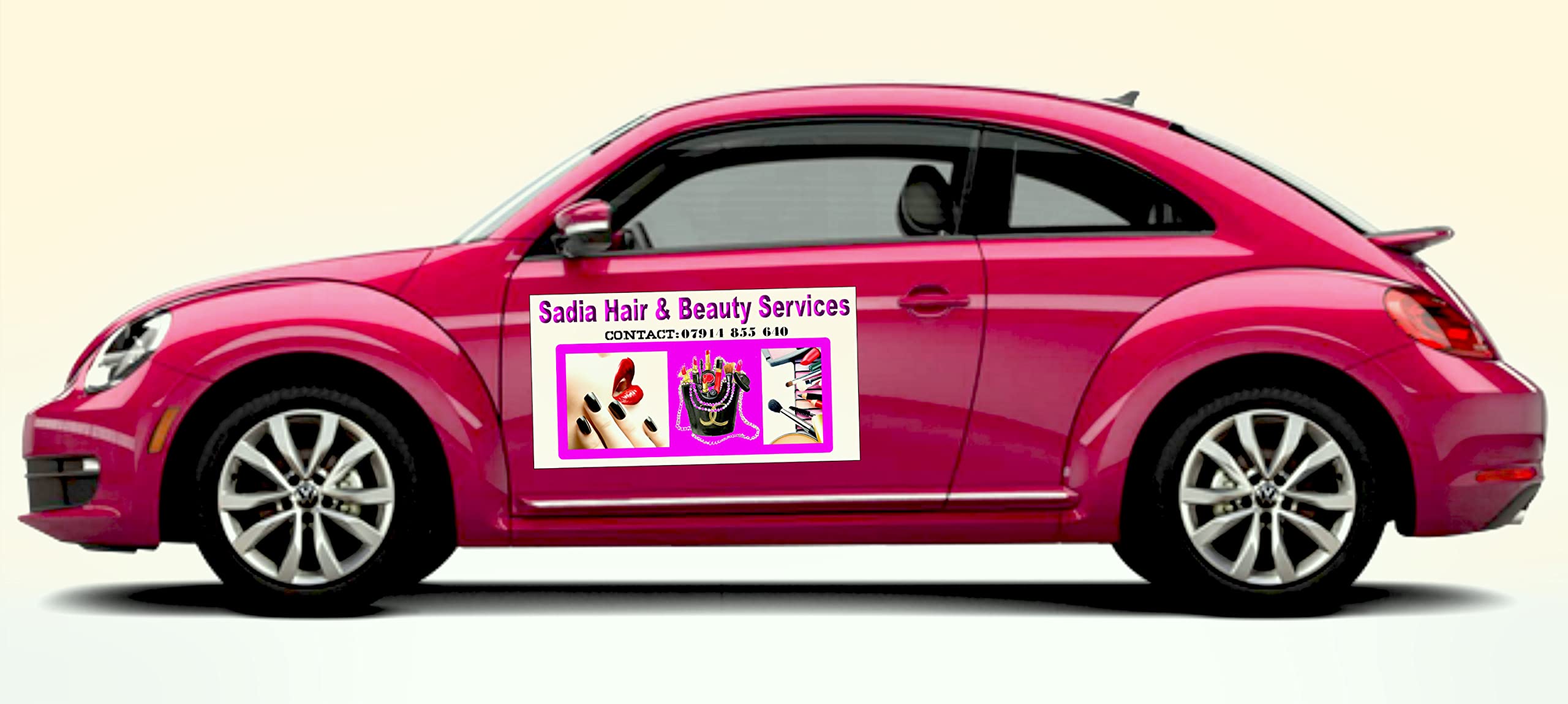 2 X MAGNETIC SIGNS CAR VAN PERSONALISED HD PRINT FREE DESIGN LAMINATED ...