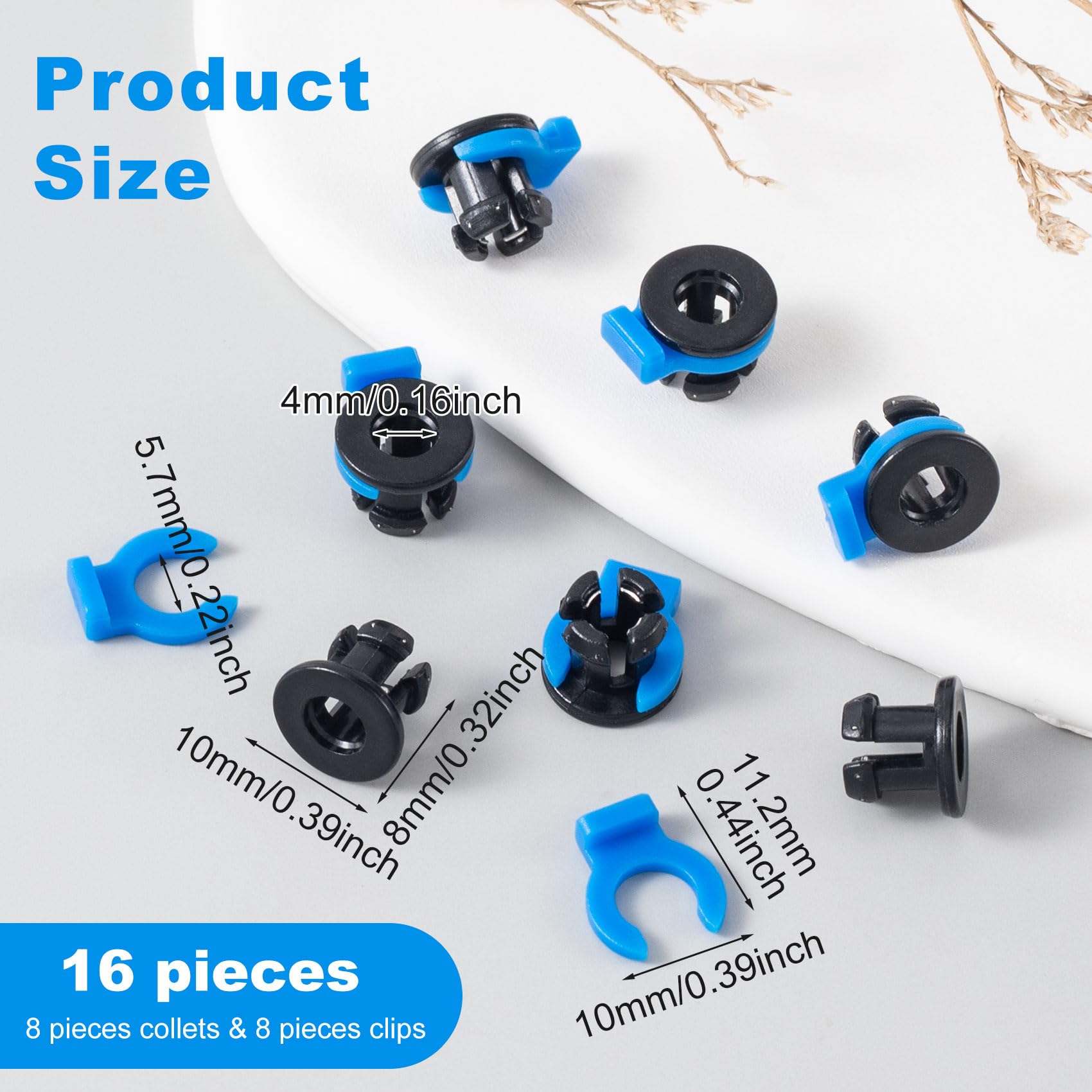 Snapklik.com : Mxxipp 16pcs Bowden Tube Coupling Collet Clamp Clip ...
