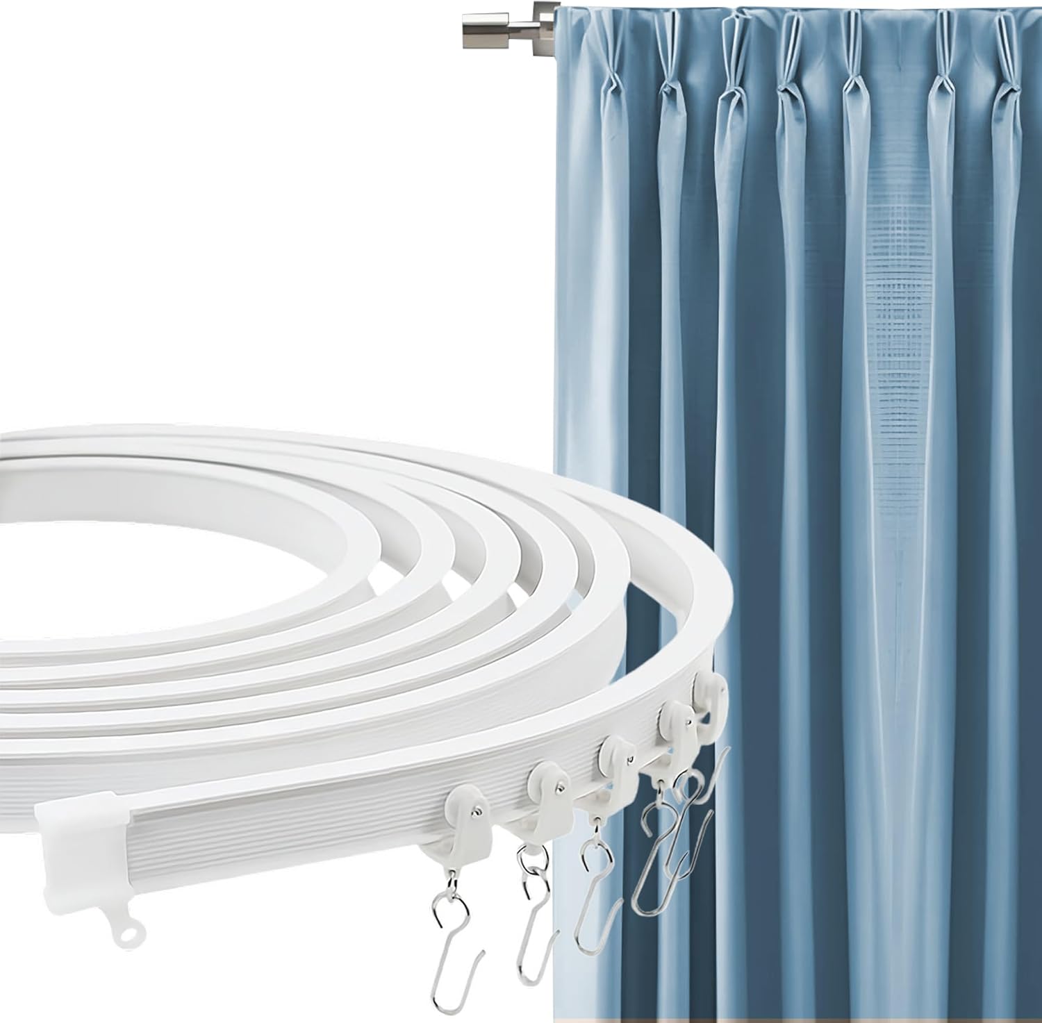 UrbanRed Flexible Bendable Ceiling Curtain Track, 5 Meters (16.4FT ...