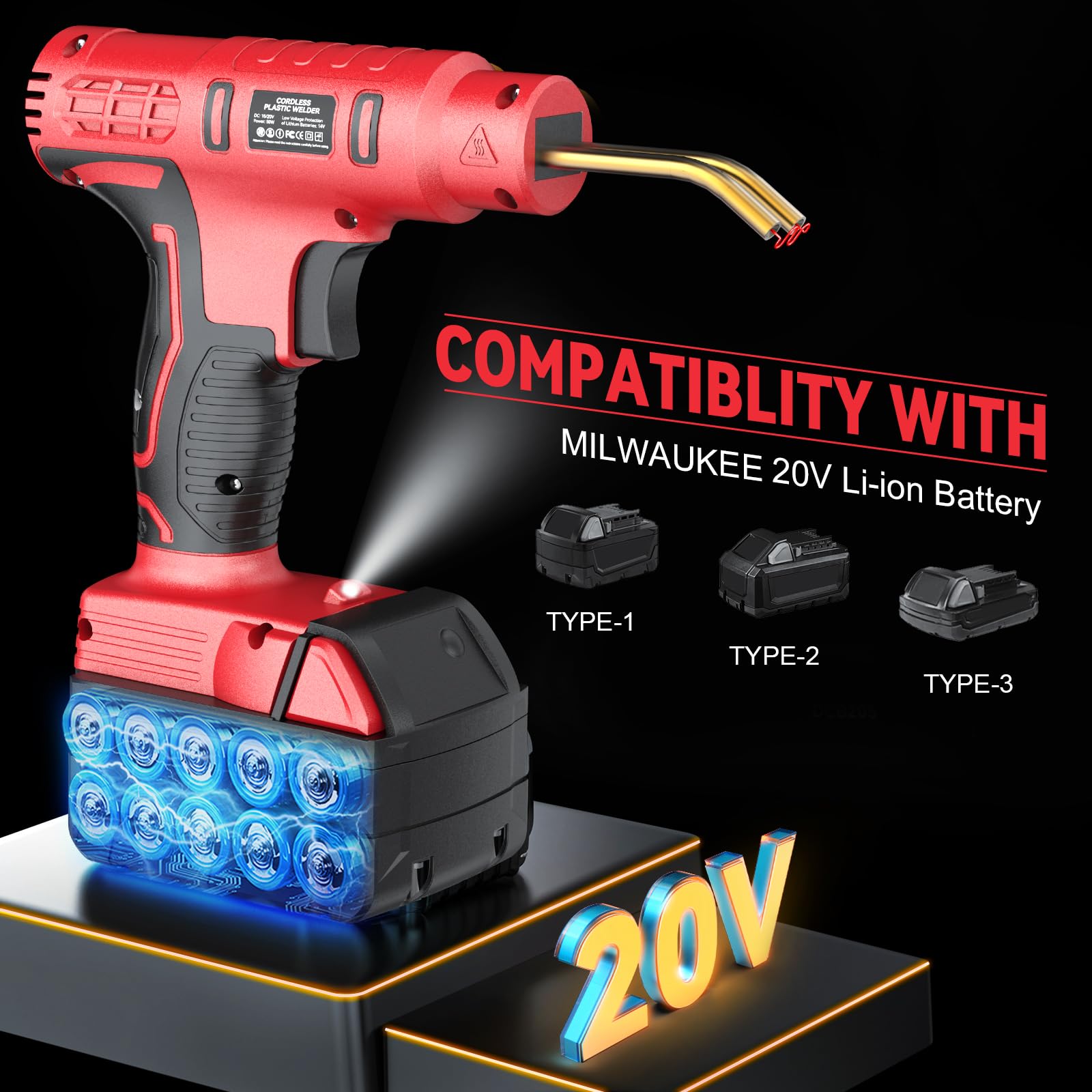Snapklik.com : Cordless Plastic Welding Gun For Milwaukee 18v Battery ...