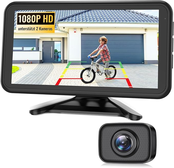 AUTO-VOX W12 Trådlös backkamera: 5” LCD 1080p Trådlös backkamera med 2 ...