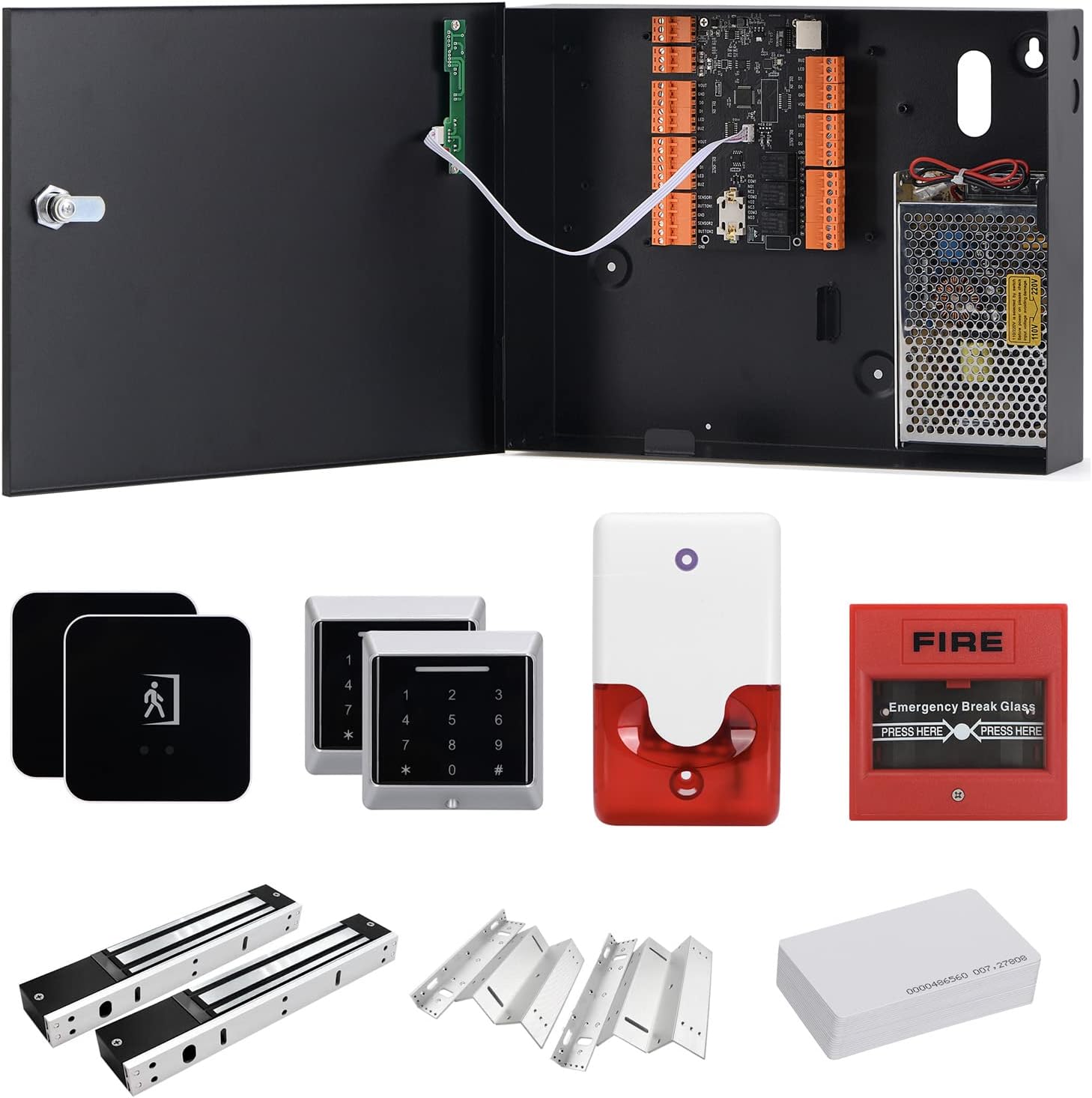 Amazon.com : 2 Door Access Control System Kits, 110-220V Power Metal ...