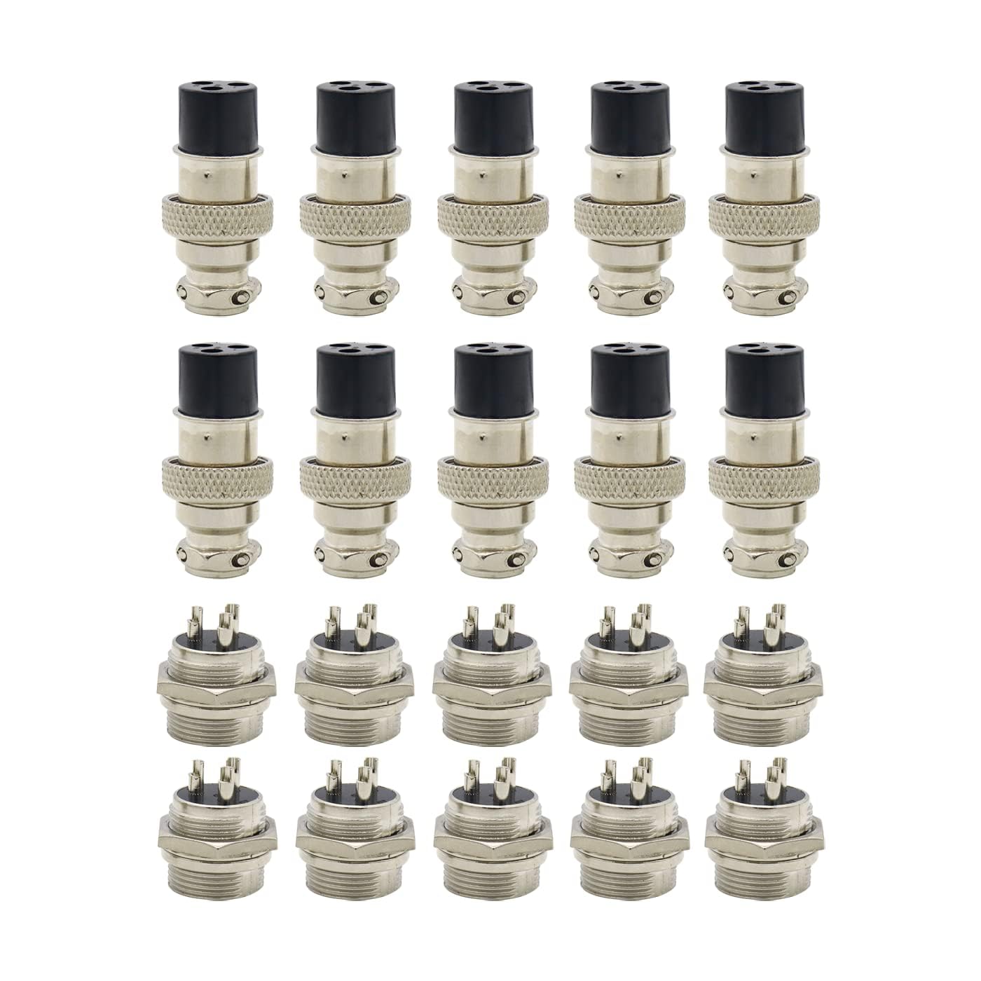 3 Pin AVIATION PLUG (4 Pin Male And Female Plug) – GX-16 PAIR OF 10 ...