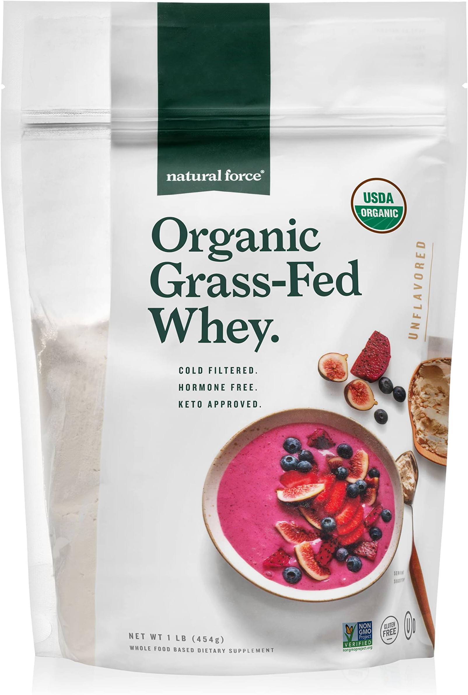 Amazon.com: Natural Force Grass Fed Organic Whey Protein Powder - Non ...