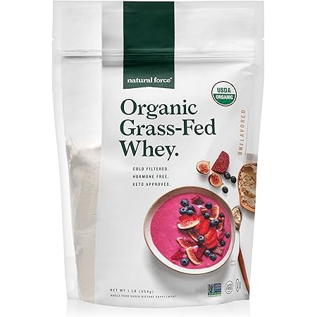 Amazon.com: Natural Force Grass Fed Organic Whey Protein Powder – Non ...