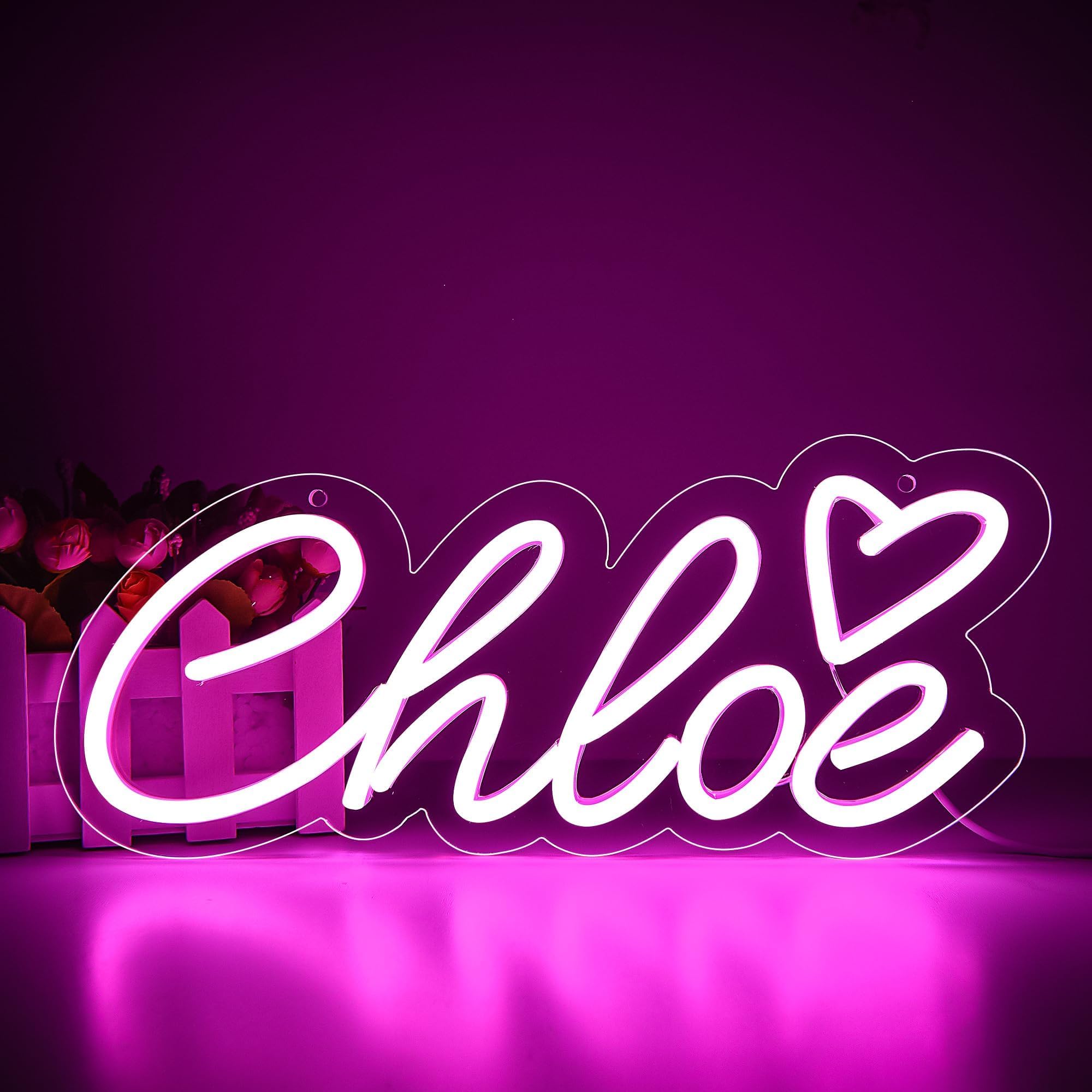 Amazon.com : ATTNEON Large Chloe Name Neon Sign,LED Chloe Name Neon ...