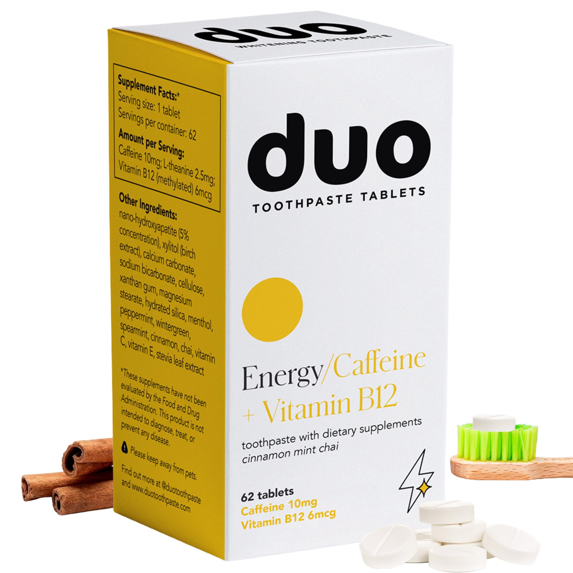 Snapklik.com : Duo Energy Toothpaste Tablets Caffeine + B12 w/Nano ...