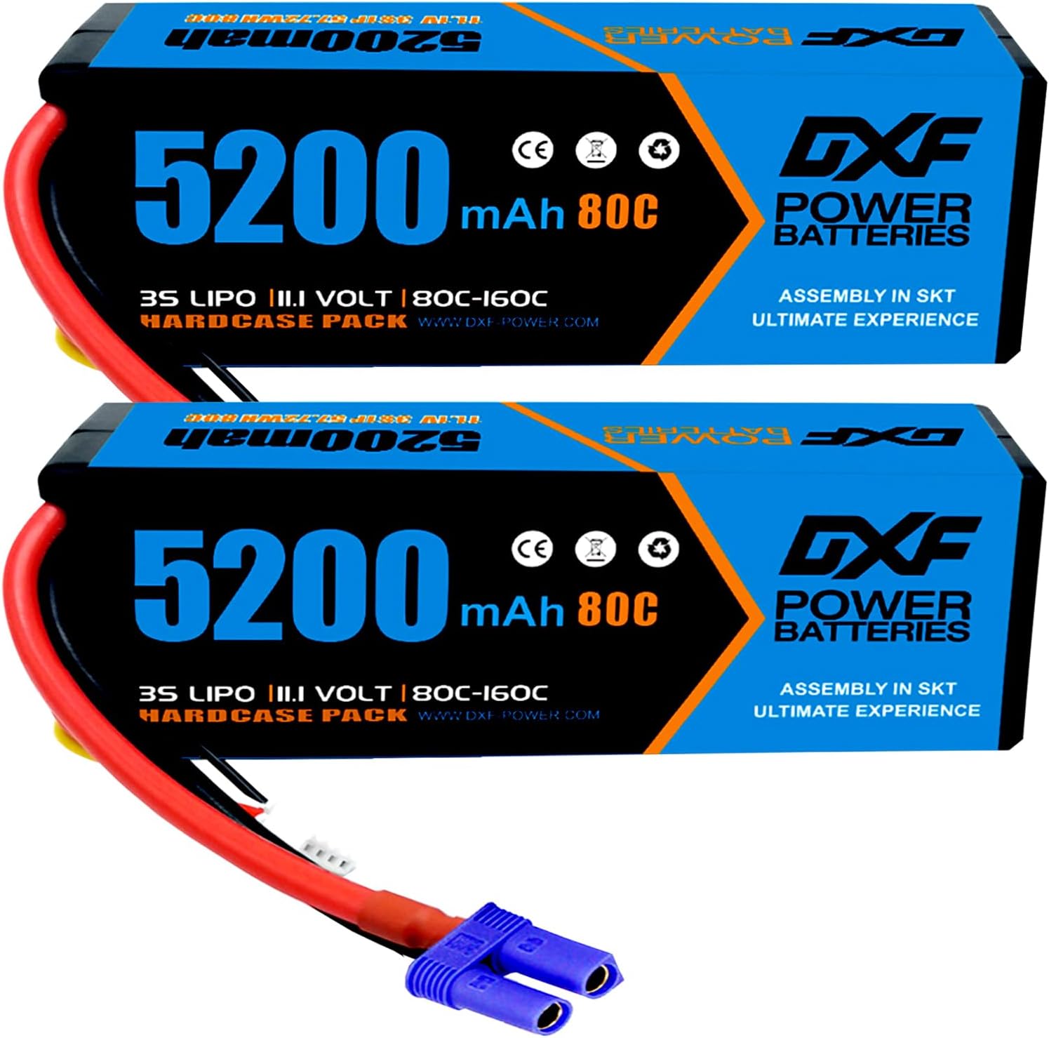 DXF 3S LiPo Battery 11.1V 80C 5200mAh Hardcase Battery with EC5 Plug ...