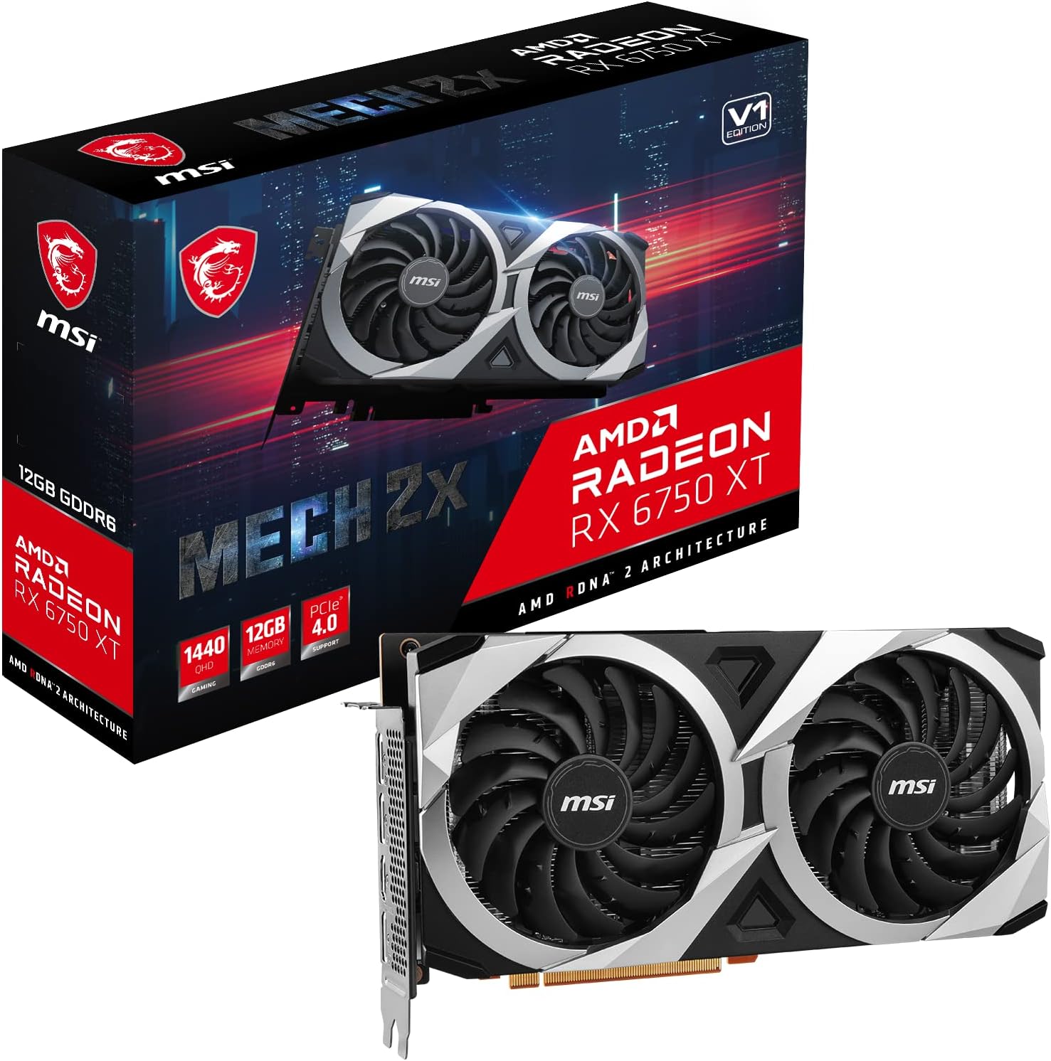 Amazon.com: Radeon RX 6750 XT MECH 2X 12G V1 : Electronics