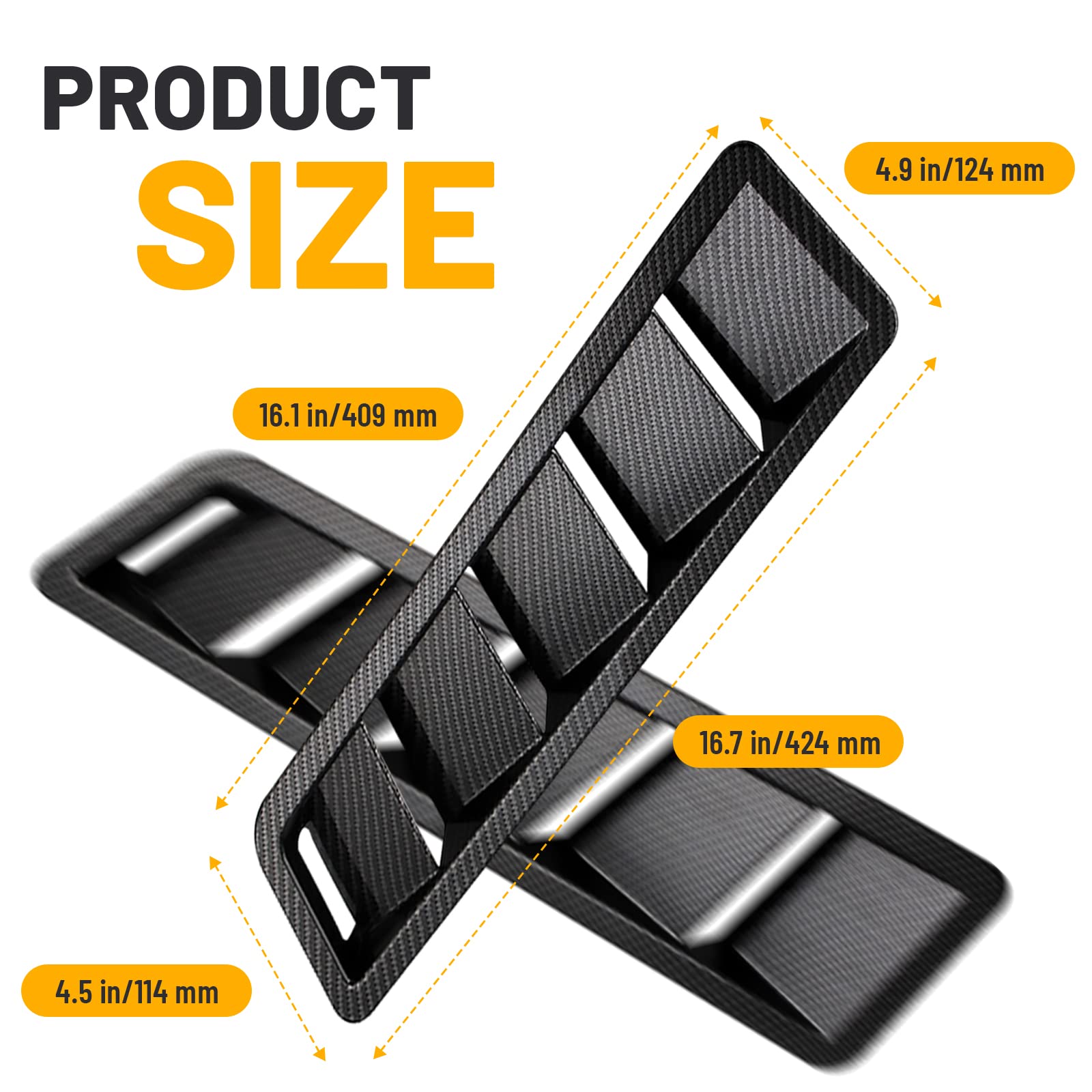 Flow Hood Ueasy Car Hood Vent Louvers Cold Air Flow Intake Fitment ...
