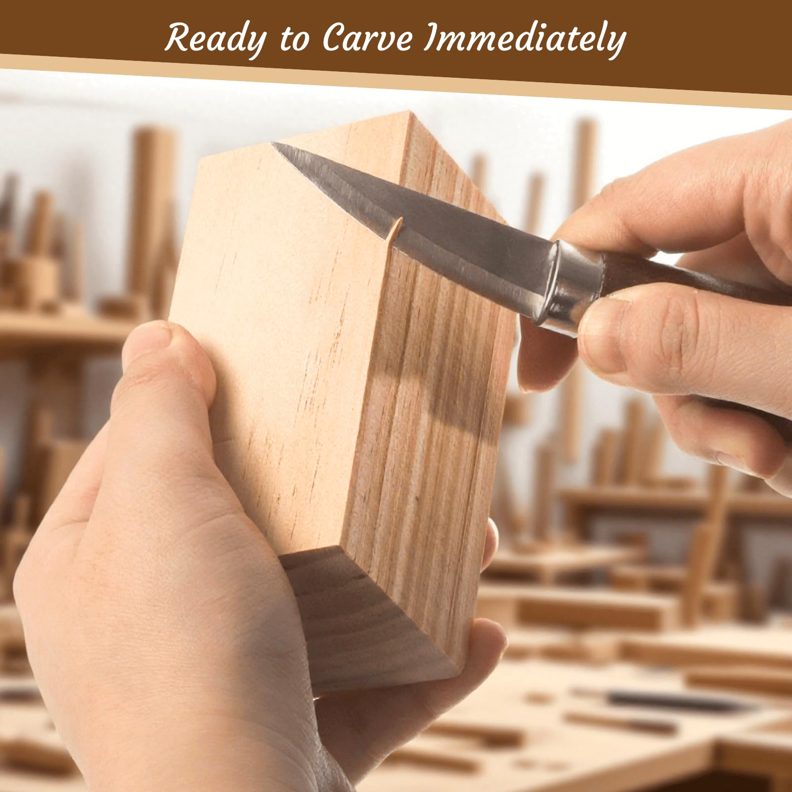 Snapklik.com : YOUEON 12 Pack Wood Blocks For Carving, 4 X 2 X 2 Inch ...